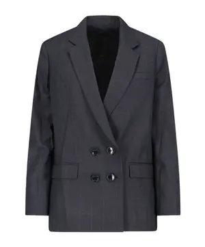 Isabel Marant Étoile Checked Double Breasted Blazer - Anthracite