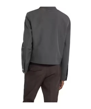 Gucci Technical Panama Jacket With Zipper - Dark Gray