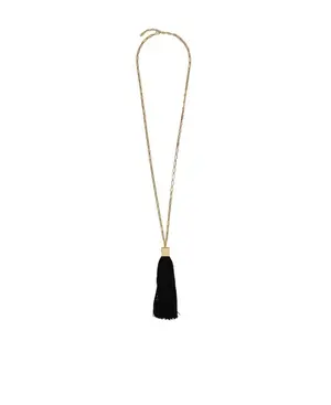 Saint Laurent Tasseled Chain-link Necklace - Black