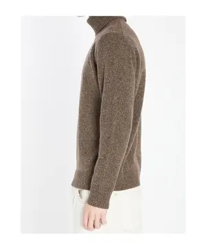 ROBERTO COLLINA Mouline Turtleneck Knitwear - Brown