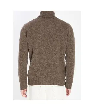 ROBERTO COLLINA Mouline Turtleneck Knitwear - Brown