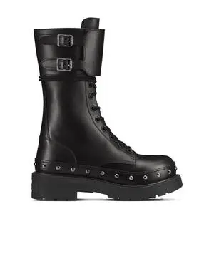 Dior Ankle Boots With Silver-tone Studs And Buckles