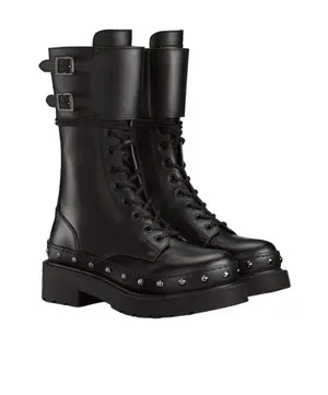 Dior Ankle Boots With Silver-tone Studs And Buckles