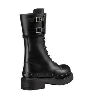 Dior Ankle Boots With Silver-tone Studs And Buckles