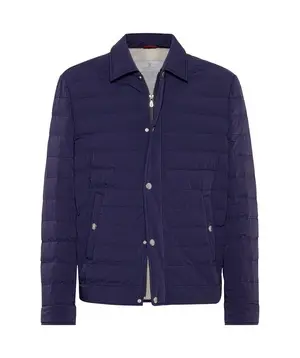 Brunello Cucinelli Padded Shirt Jacket With Snap Buttons And Zipper