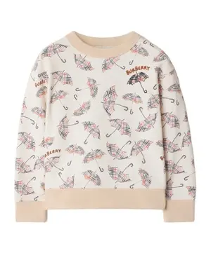 Burberry Cotton Sweatshirt With Umbrella Motif