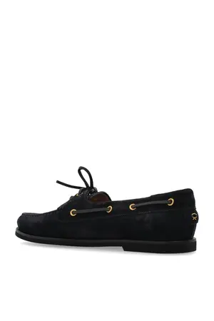 GIANVITO ROSSI Suede Moccasin Flats - Black