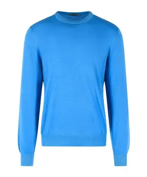 GRAN SASSO Crewneck Ribbed Jumper - Lightblue