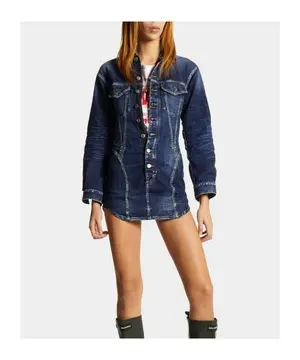 Dsquared2 Distressed Denim Mini Dress