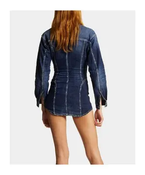 Dsquared2 Distressed Denim Mini Dress