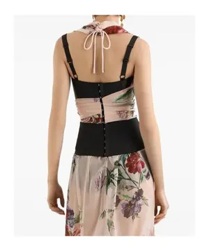 Dolce & Gabbana Floral Print Chiffon Corset Top