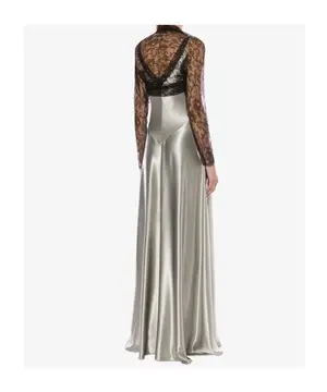 Alberta Ferretti Lace-sleeved Maxi Dress