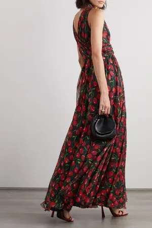 Dolce & Gabbana Cherry-print V-neck Maxi Dress