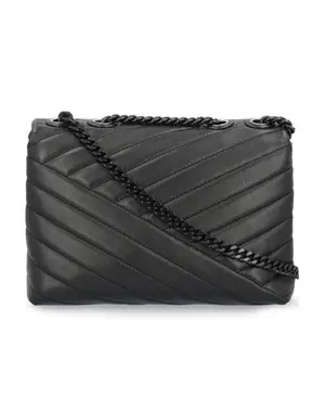 Tory Burch Kira Chevron Convertible Small Shoulder Bag - Black