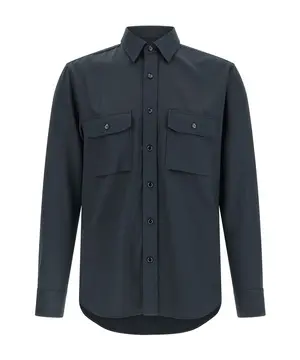 Brioni Military Patch-pocket Shirt - Blue