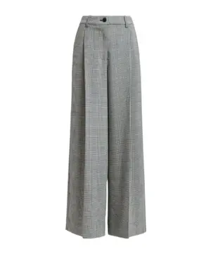 Essentiel Antwerp Checkered Wide-leg Trousers