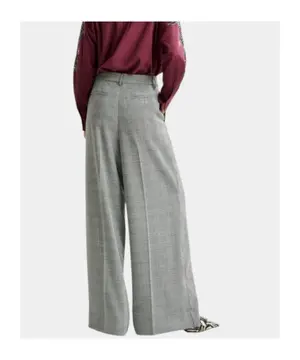 Essentiel Antwerp Checkered Wide-leg Trousers
