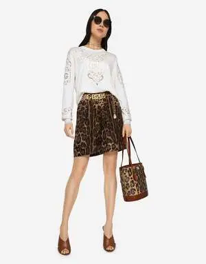 Dolce & Gabbana Leopard Print High-waisted Shorts - Black