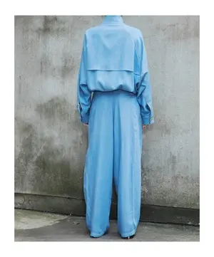 DARKPARK Phebe Wide-leg Trousers With Beaded Detail - Blue