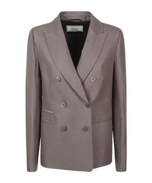 Peserico Double-breasted Tailored Jacket - Gray