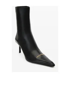 Alexander Wang Viola 77mm Pointed Toe Zip Up Leather Boots