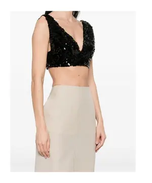 Philosophy Di Lorenzo Serafini Sleeveless V-neck Sequin Top