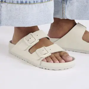 BIRKENSTOCK Open-toe Slip-on Sandals With Adjustable Buckle Straps - Eggshell