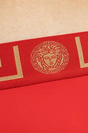 Versace Greca Waistband Swim Briefs - Red