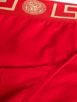 Versace Greca Waistband Swim Briefs - Red