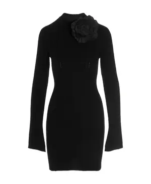 Blumarine Wool Dress With Movable Flower Detail