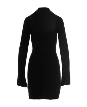 Blumarine Wool Dress With Movable Flower Detail