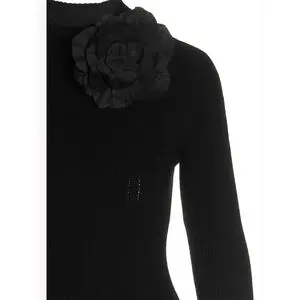 Blumarine Wool Dress With Movable Flower Detail