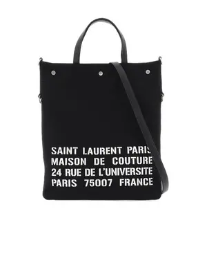 Saint Laurent Printed Logo Shoulder Bag - Black