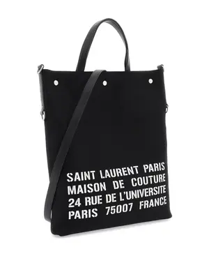 Saint Laurent Printed Logo Shoulder Bag - Black