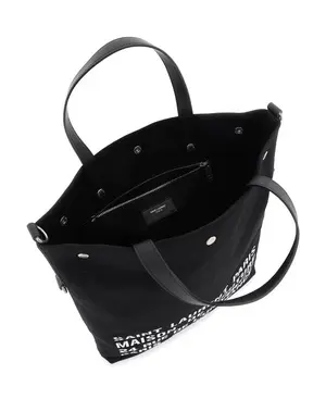 Saint Laurent Printed Logo Shoulder Bag - Black