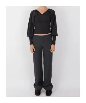 Paloma Wool Pleated Zipper Casual Trousers