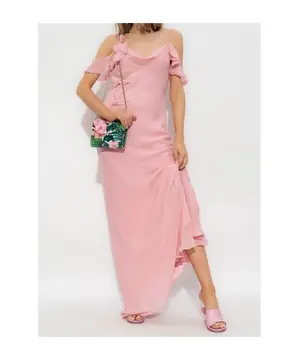 SELF-PORTRAIT Georgette Maxi Dress With Floral Appliqués