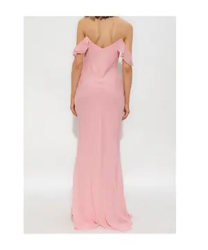 SELF-PORTRAIT Georgette Maxi Dress With Floral Appliqués