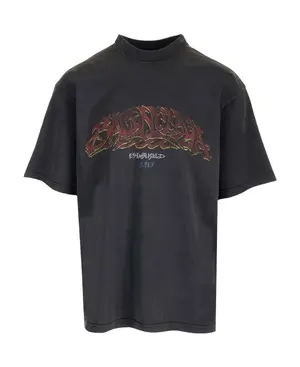 Balenciaga Logo Printed Vintage Crewneck T-shirt