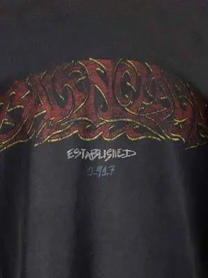 Balenciaga Logo Printed Vintage Crewneck T-shirt