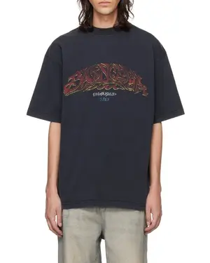 Balenciaga Logo Printed Vintage Crewneck T-shirt