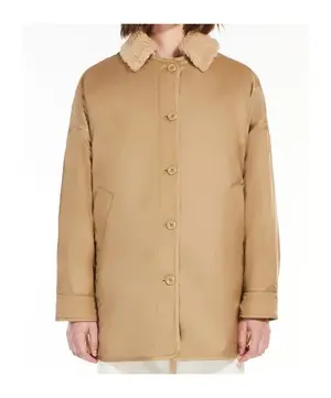 Max Mara Reversible Shearling Collar Quilted Jacket