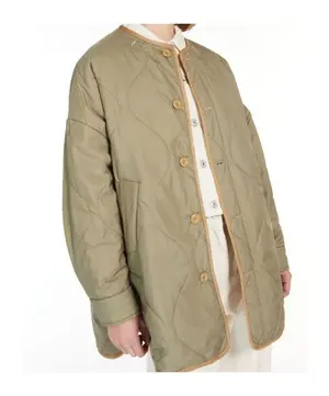 Max Mara Reversible Shearling Collar Quilted Jacket