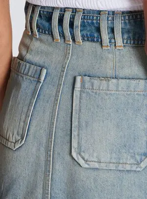 Balmain Denim Skirt With Pockets
