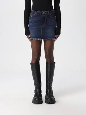 Dolce & Gabbana Frayed Hem Mini Denim Skirt