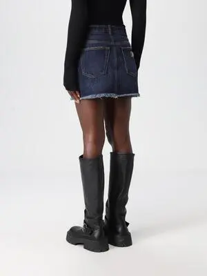 Dolce & Gabbana Frayed Hem Mini Denim Skirt