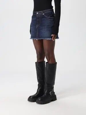 Dolce & Gabbana Frayed Hem Mini Denim Skirt