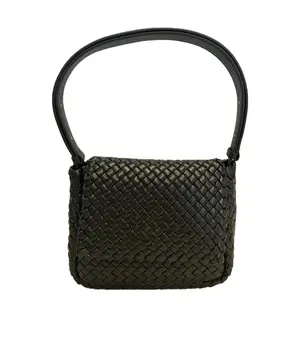 Bottega Veneta Woven Top Handle Bag - Black