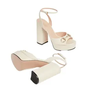Gucci Horsebit Platform Sandal - White