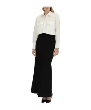 Victoria Beckham Logo Embroidered Cotton Shirt